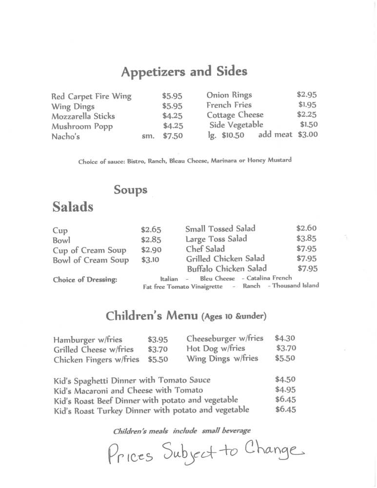 BerkshireMenus.com - Red Carpet Restaurant