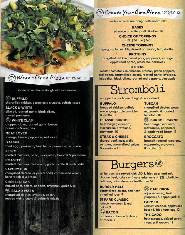 BerkshireMenus.com - 51 Park Restaurant & Tavern