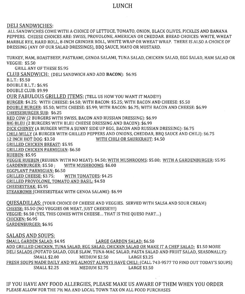 BerkshireMenus.com - Daily Grind