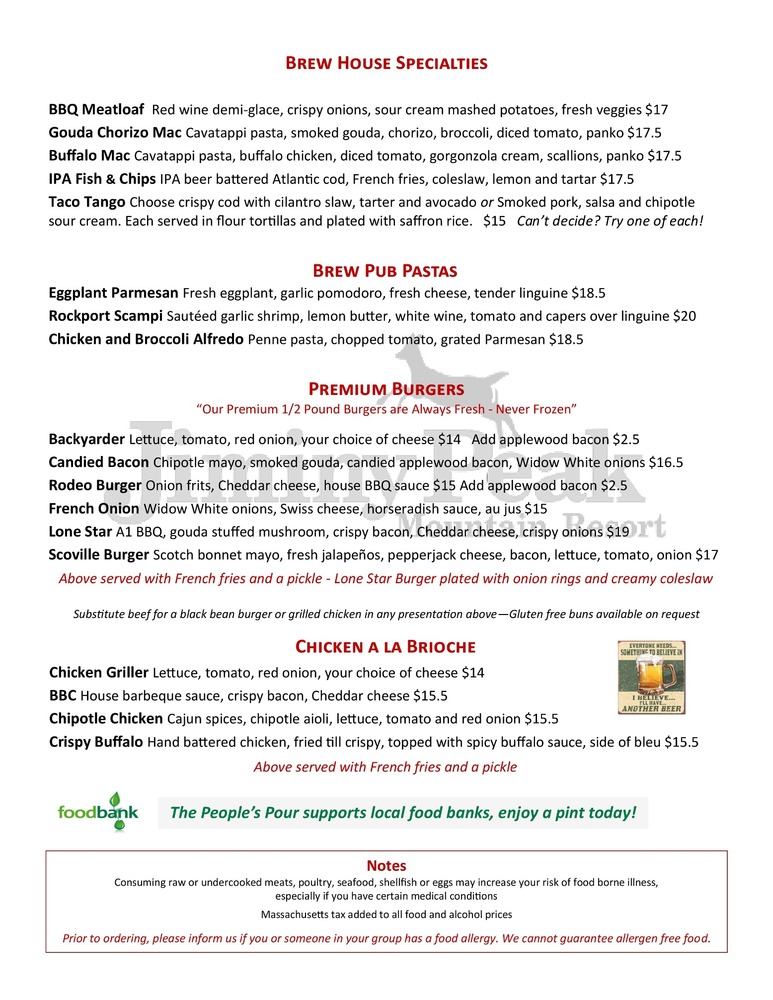 BerkshireMenus.com - John Harvard's Brew House