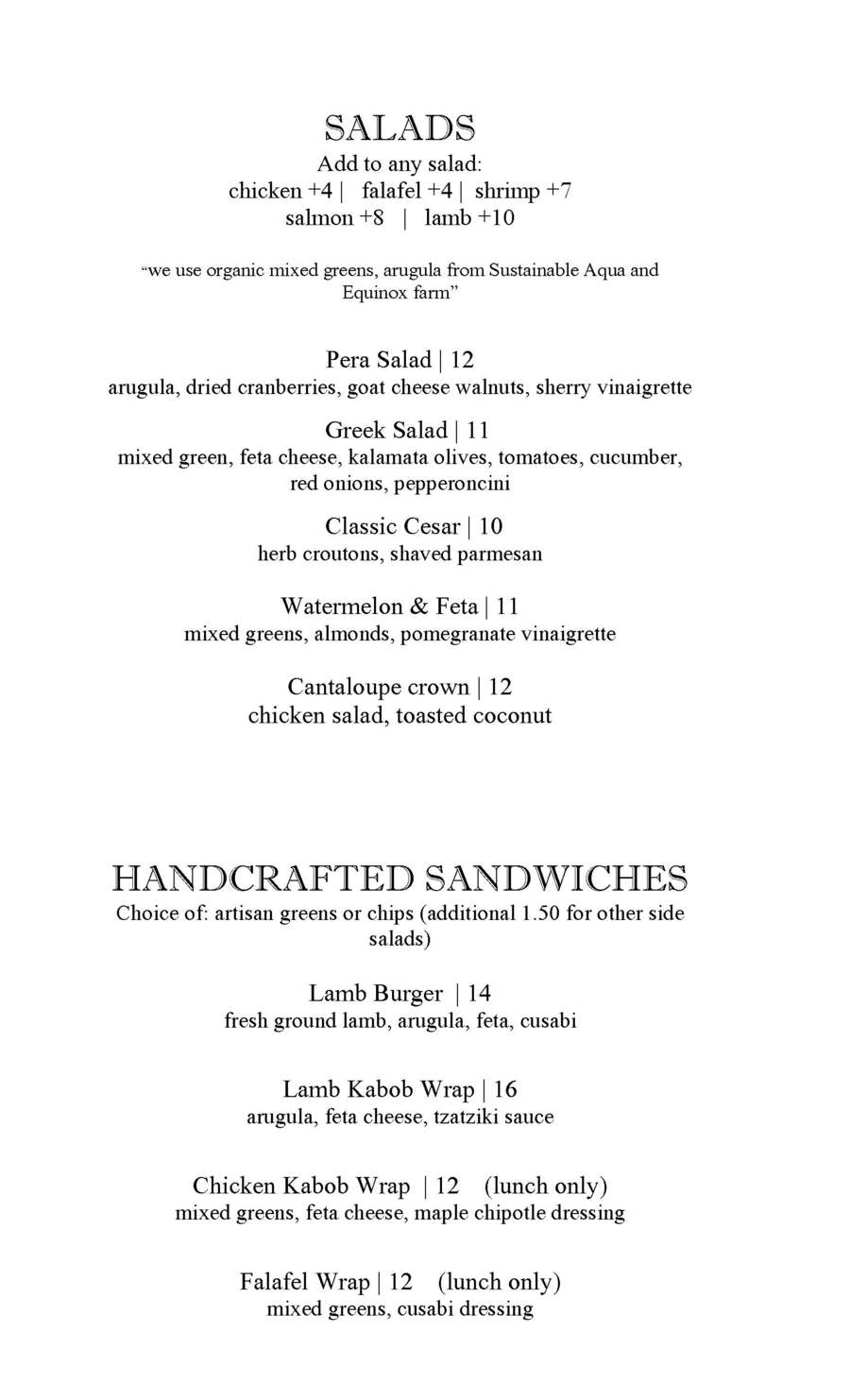 BerkshireMenus.com - Pera Bistro