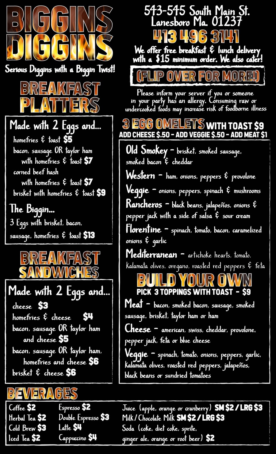 BerkshireMenus.com - Biggin's Diggins