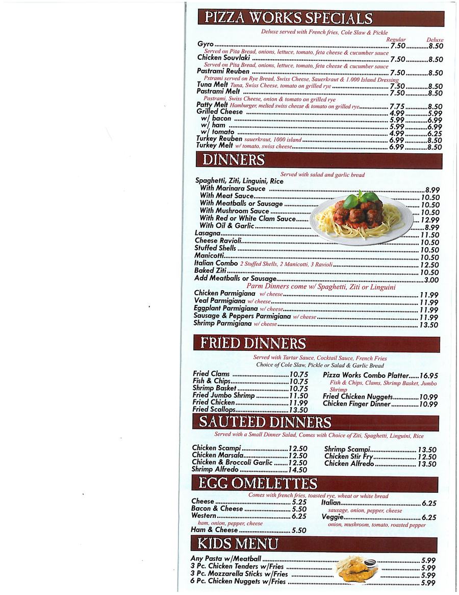 BerkshireMenus.com - Pizza Works