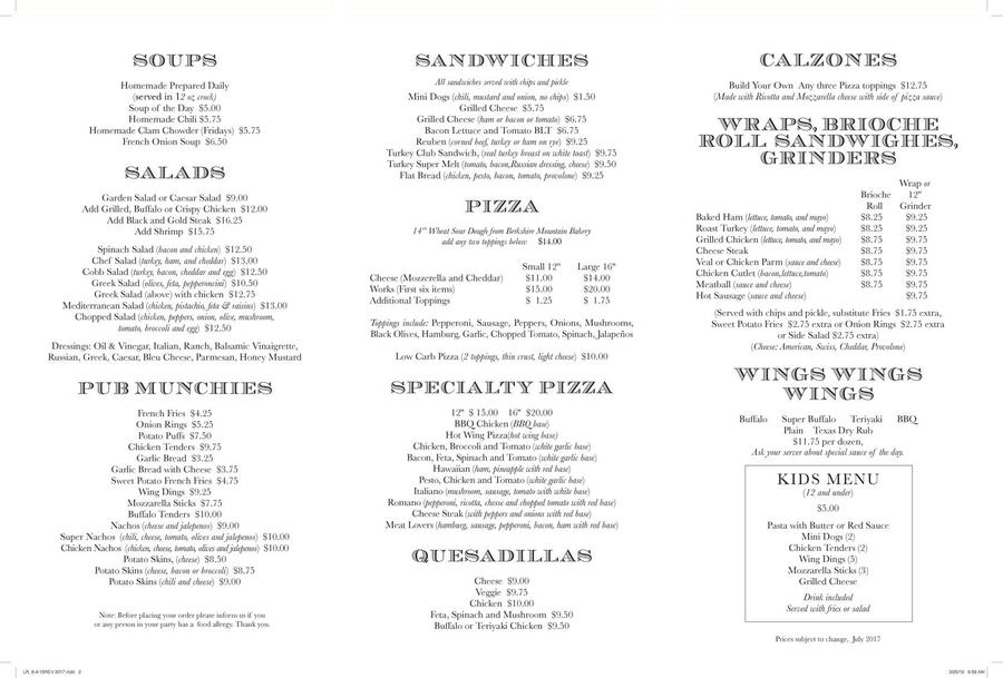 BerkshireMenus.com - The Locker Room Sports Pub